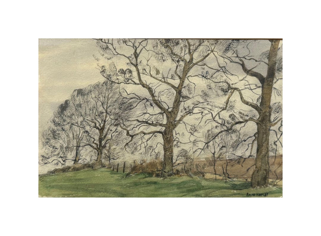 Ralph Hartley (british, 1926 – 1988) Avenue of Trees Lining Fields ...
