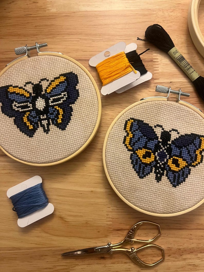 American Traditional Butterfly Cross Stitch Pattern PDF - Etsy