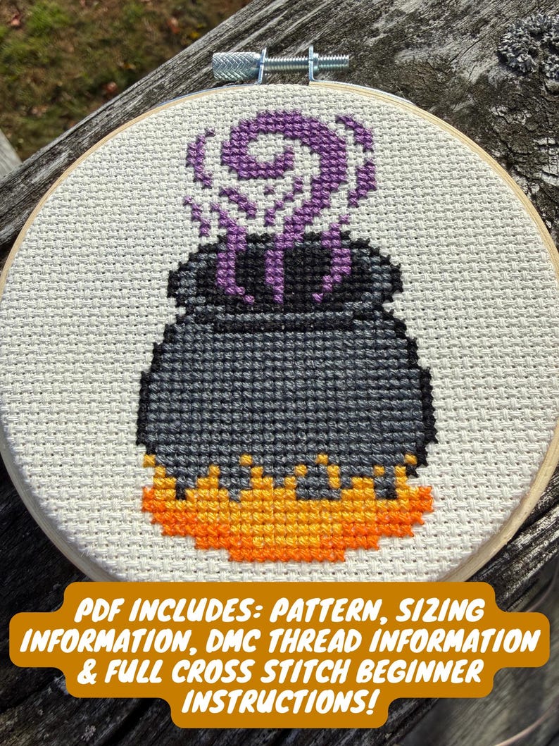 Witches Cauldron Cross Stitch Pattern PDF Chart - Etsy