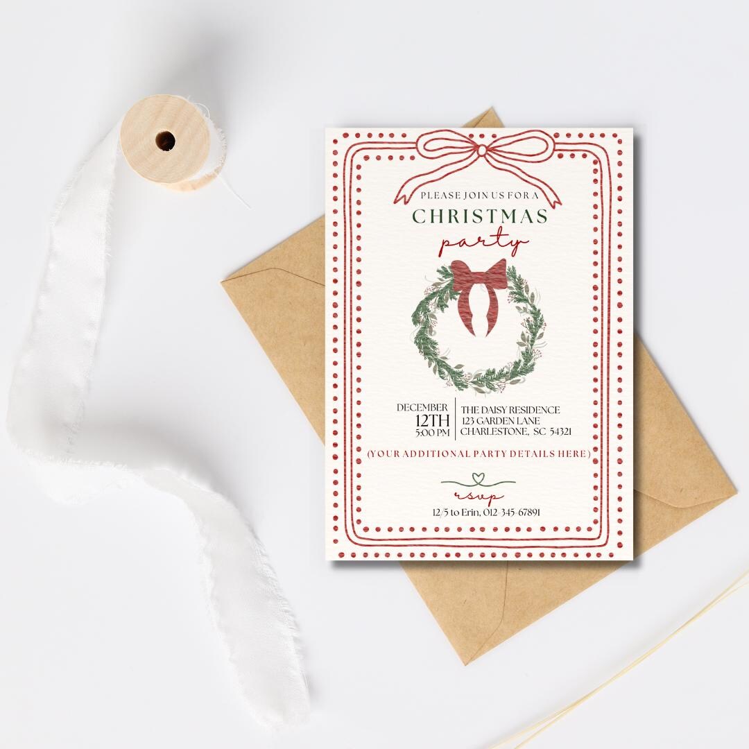 Christmas Party Invitation Christmas Party Invite Holiday Party Invite ...