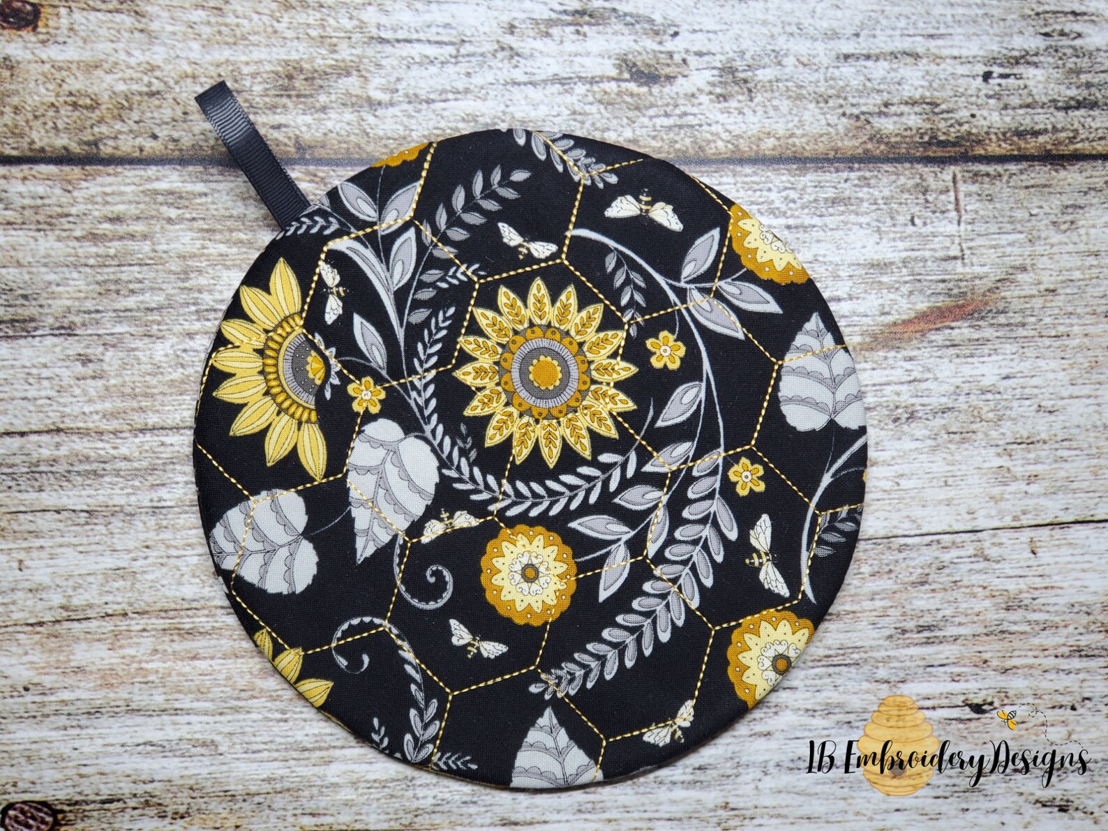 ITH ROUND Potholder -in the Hoop Machine Embroidery Hexagon Quilting ...