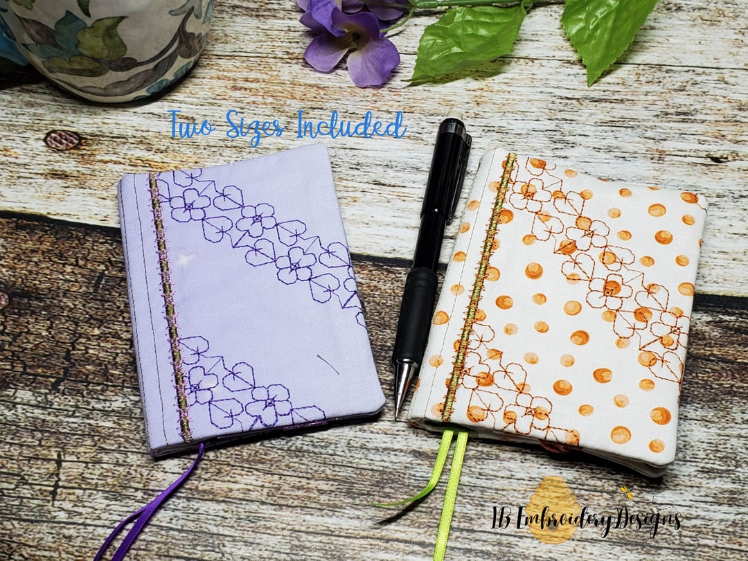 ITH Mini Composition Book Cover TWO SIZES– Decorative Flowers and ...