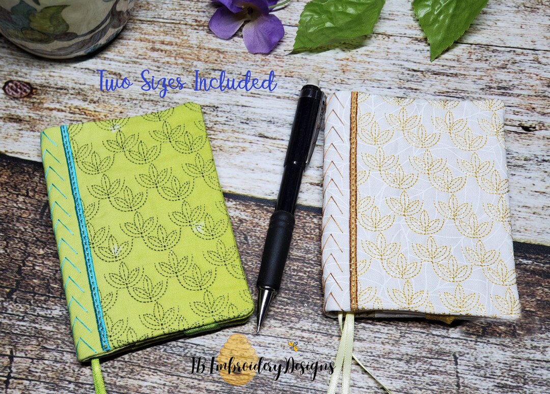 ITH Mini Composition Book Cover TWO Sizes–decorative Line Flowers ...