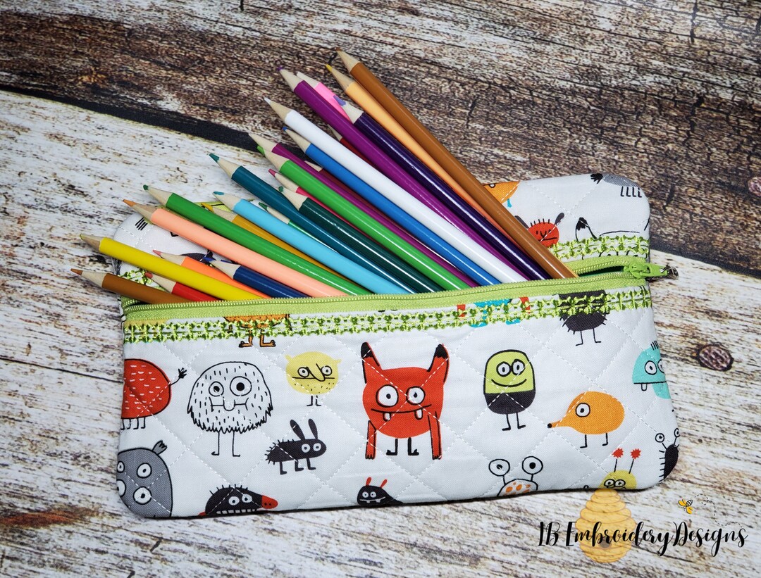 ITH Lined Quilted Zipper Bag - in the Hoop Machine Embroidery ...