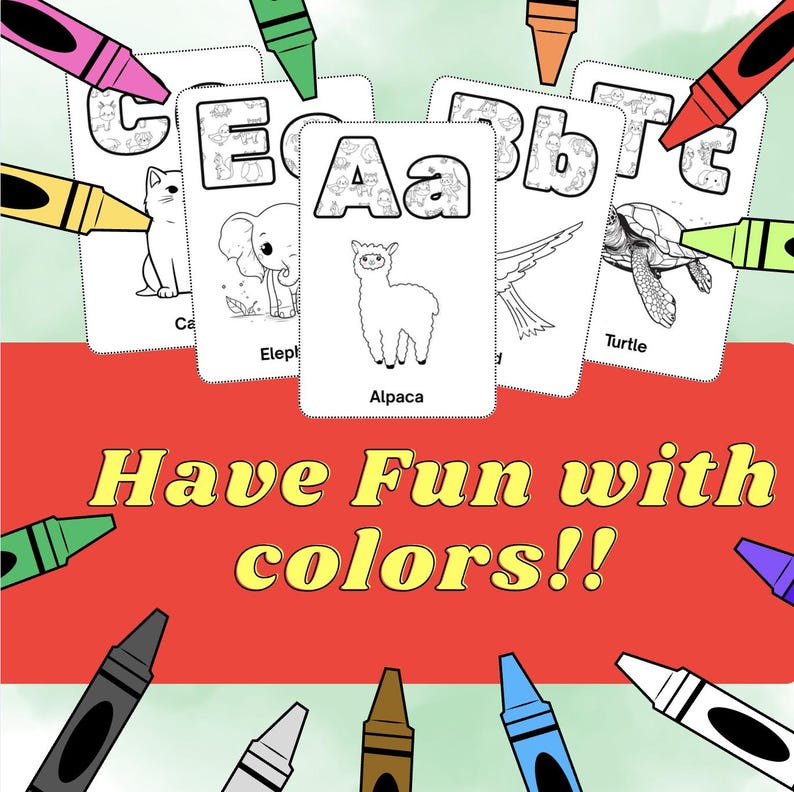 Animal Alphabet Coloring Book - Etsy