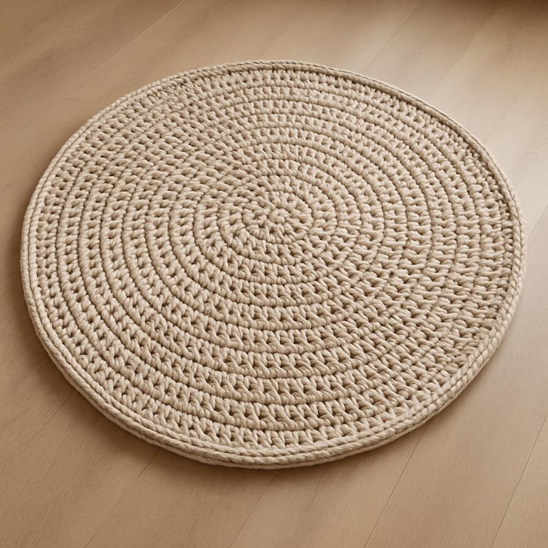 Grounded Grace: Chunky Round Rug, Crochet Rug, Crochet Matt, Crochet ...