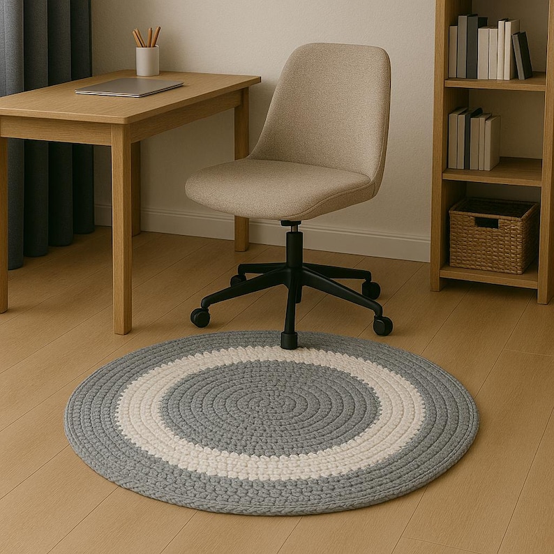 Grounded Grace: Chunky Round Rug, Crochet Rug, Crochet Matt, Crochet ...