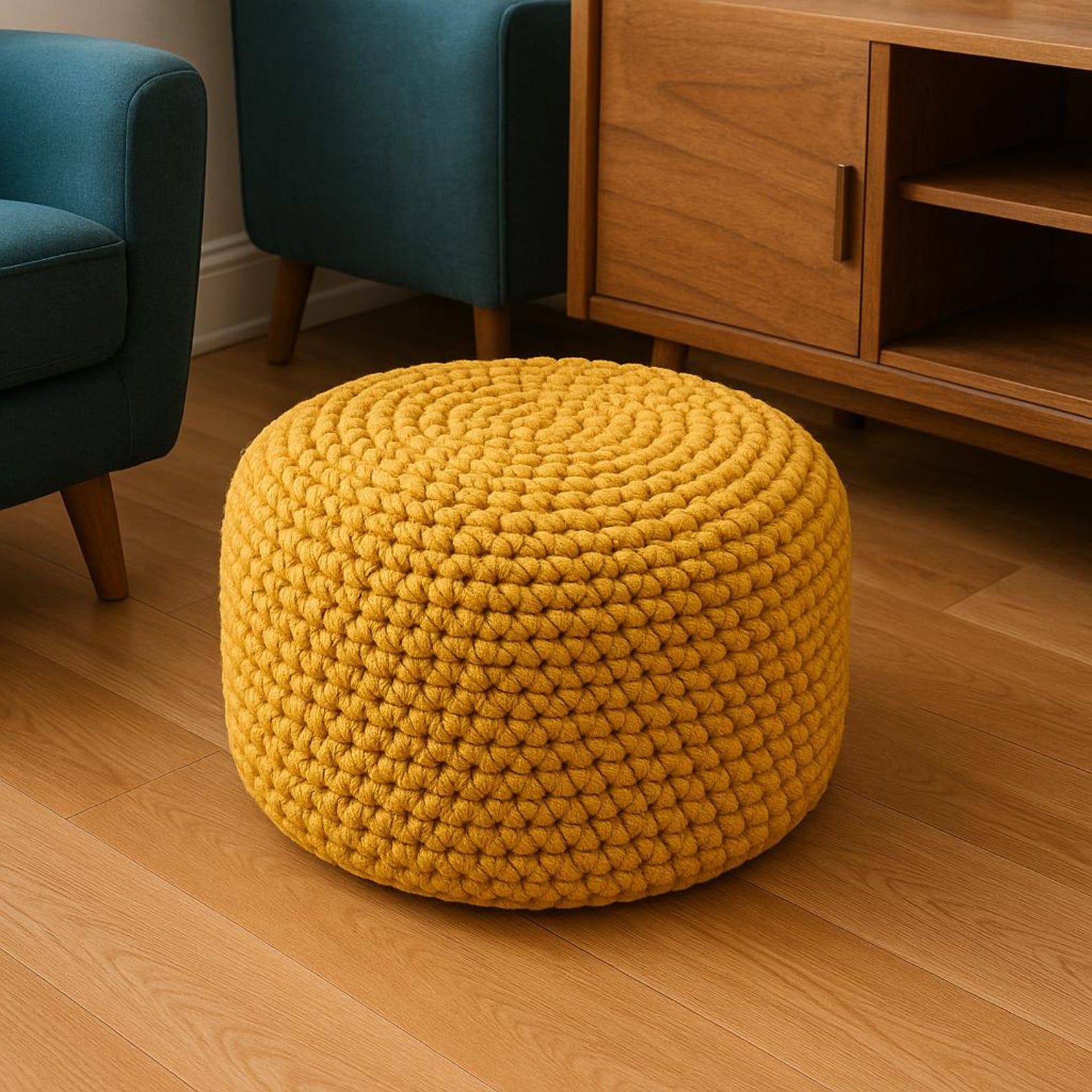 The Snuggle Stump: Crochet Pouf, Crochet Footstool, Crochet Ottoman ...