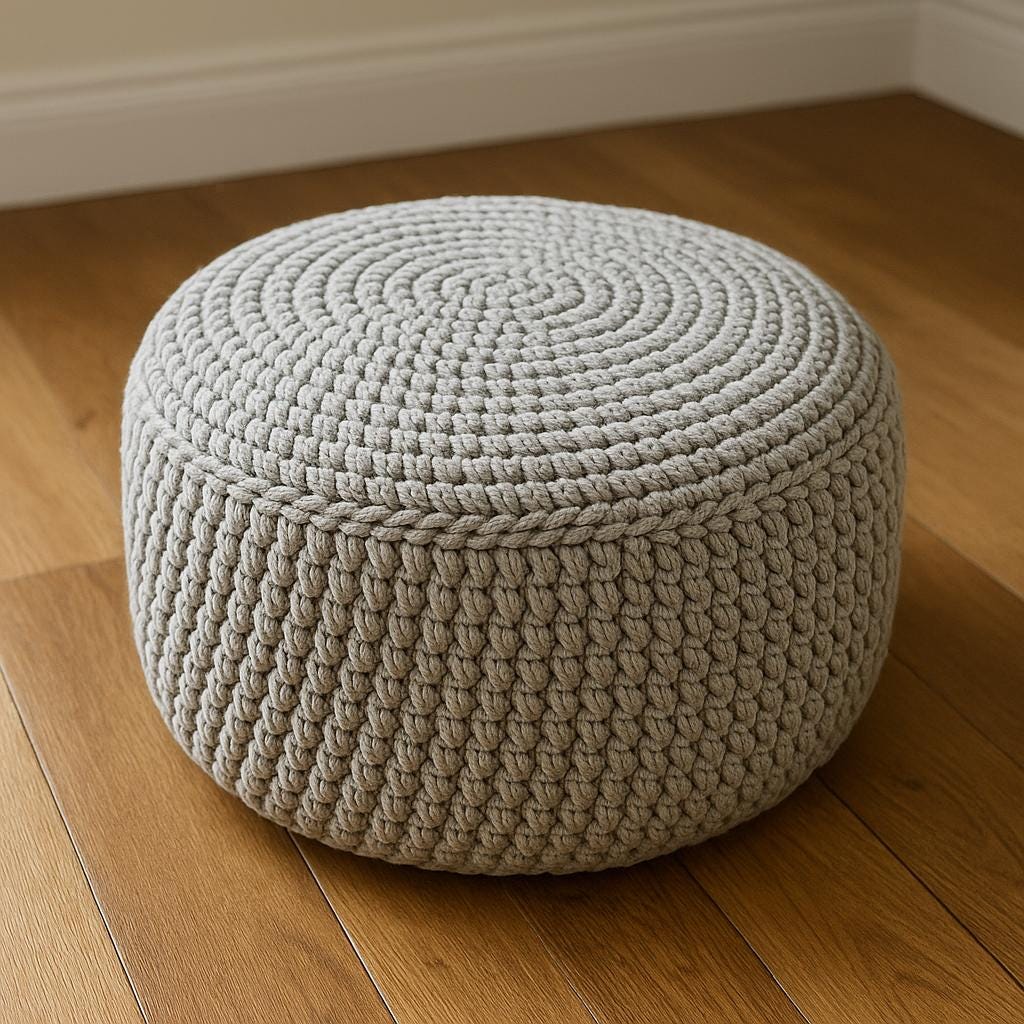The Snuggle Stump: Crochet Pouf, Crochet Footstool, Crochet Ottoman ...
