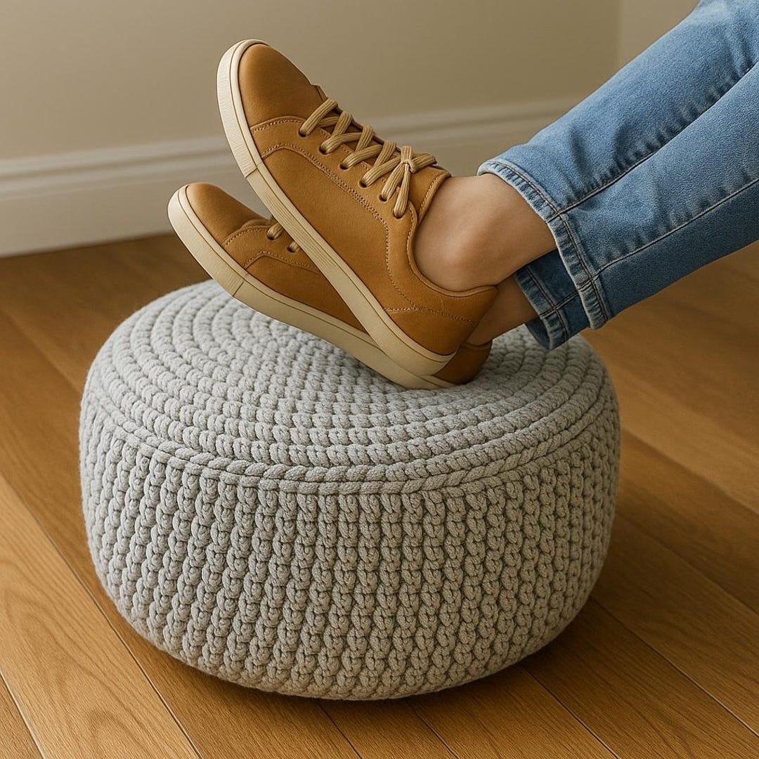 The Snuggle Stump: Crochet Pouf, Crochet Footstool, Crochet Ottoman ...