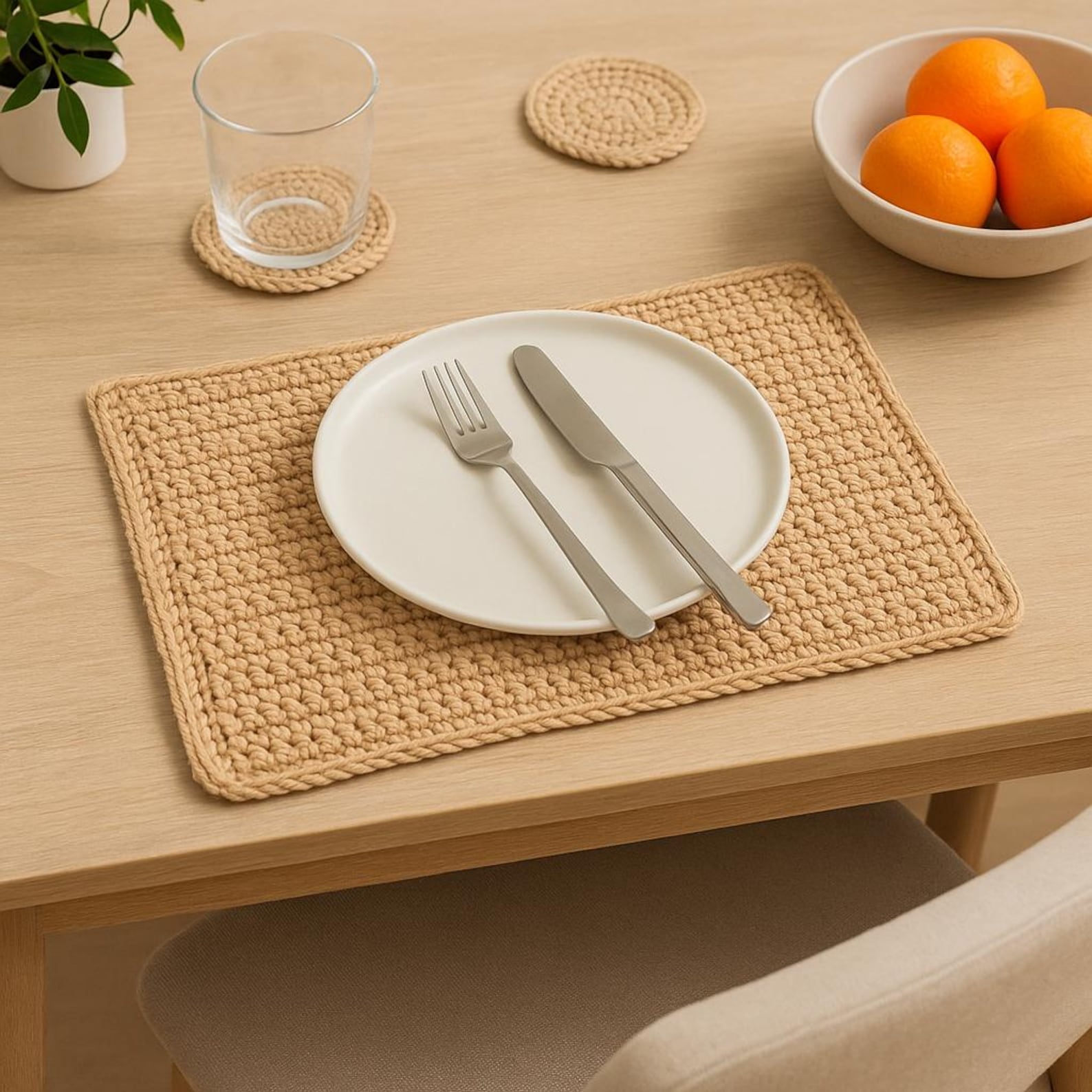 Crochet Placemat & Coaster Set Pattern: Beginner-friendly (PDF Download ...
