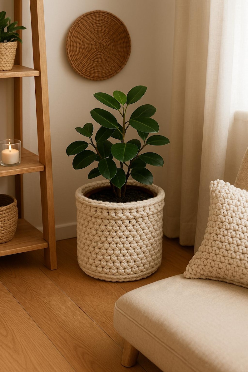 Crochet Plant Basket Pattern: Beginner-friendly Home Decor (PDF ...