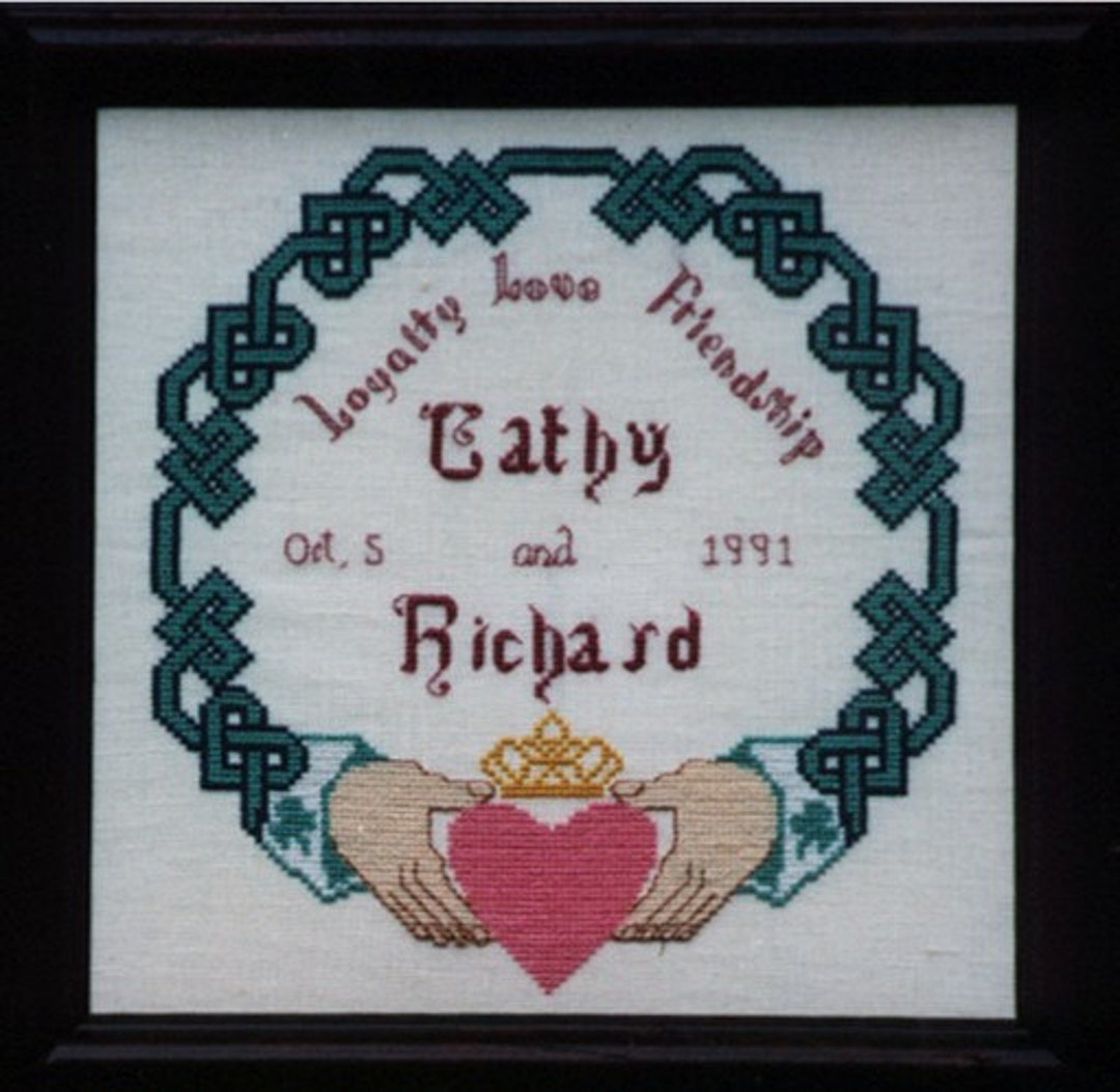Irish Claddagh Knotwork Sampler Cross Stitch Wedding Pattern - Etsy UK