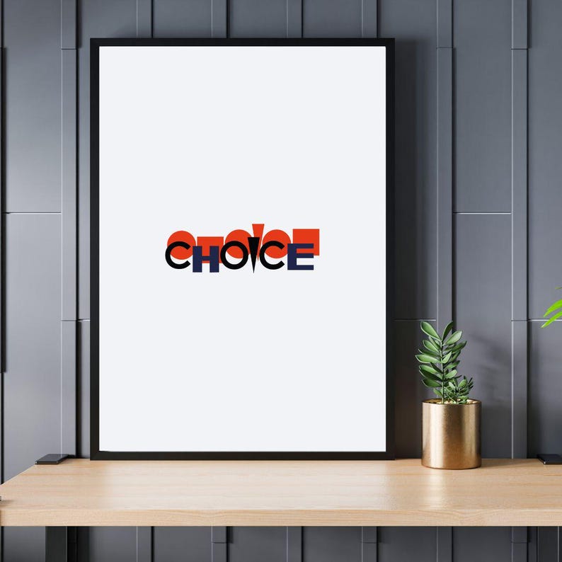 CHOICE Typography Poster Set – Modern Minimalist Wall Art ...