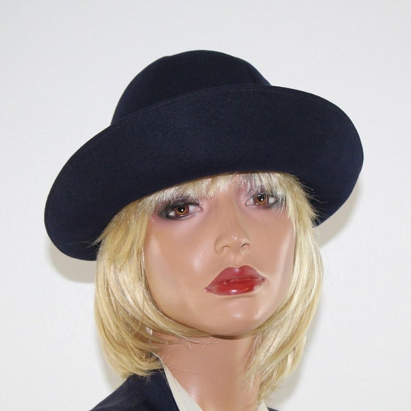 Felt Roll Brim Hat - Etsy