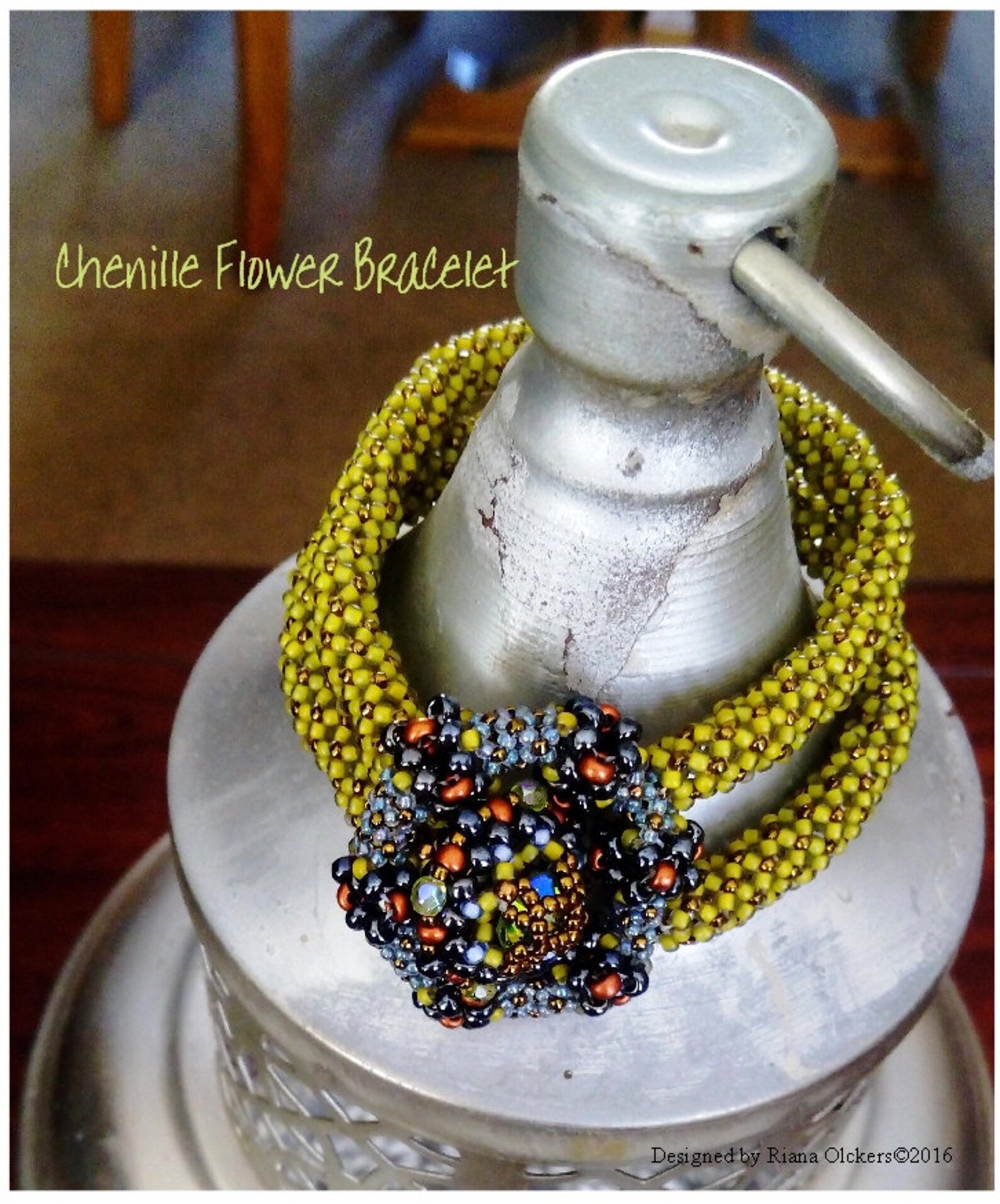 Beading Pattern, Chenille Stitch Tutorial Chenille Flower Bracelet ...