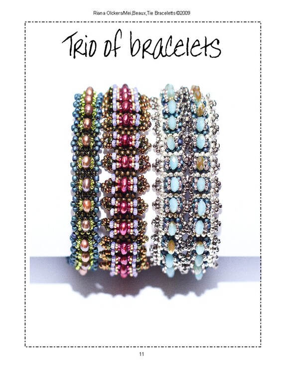Bead Weaving Bracelet Patterns.trio of Bracelet Patterns | Etsy
