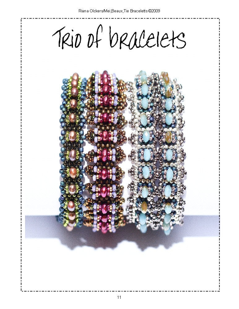 Bead Weaving Bracelet Patterns.trio of Bracelet Patterns - Etsy