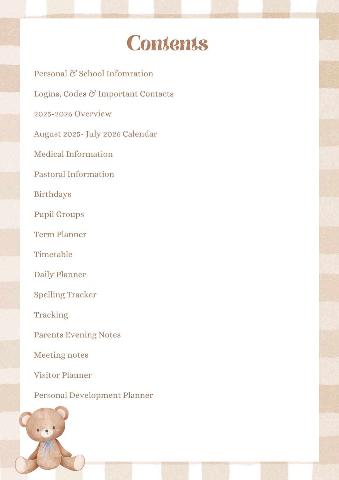 Digital Teacher Planner 2025-2026 | Editable & Printable | Teddy Bear ...