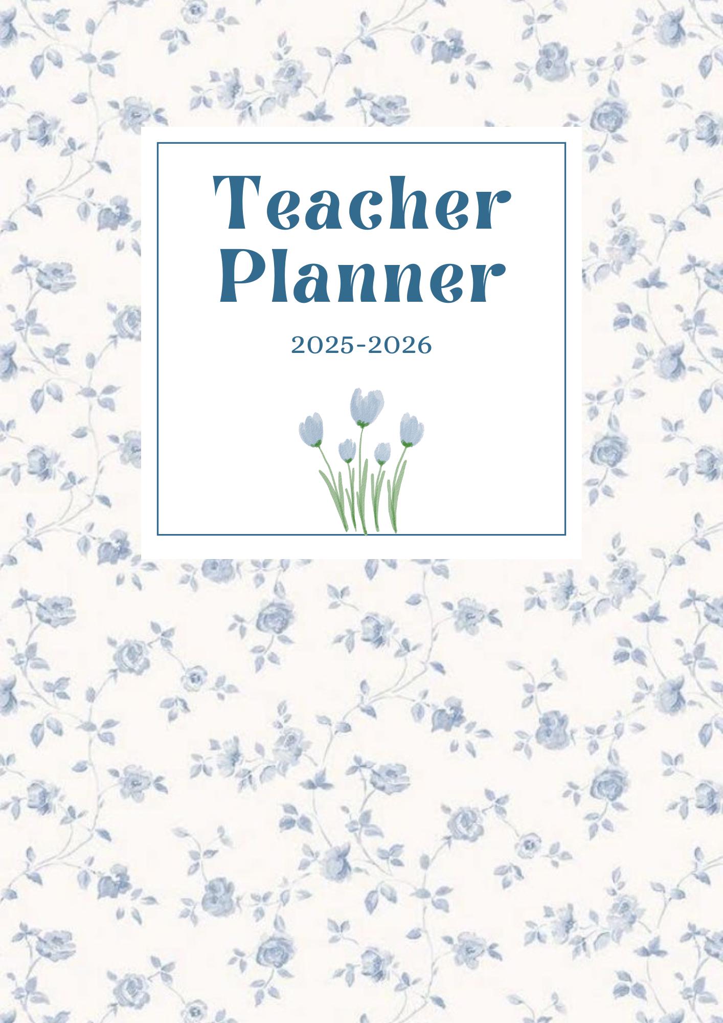 Digital Teacher Planner 2025-2026 | Editable & Printable | Blue Tulip ...