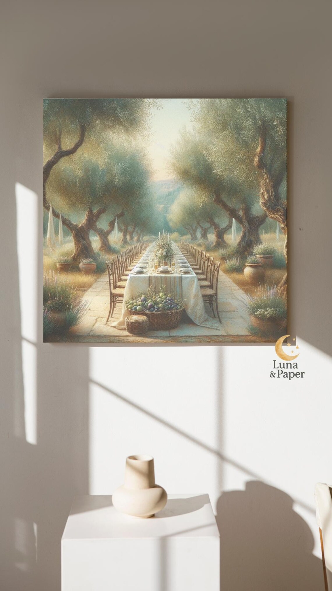 Italian Olive Grove Dinner Print – Mediterranean Landscape Art (digital ...