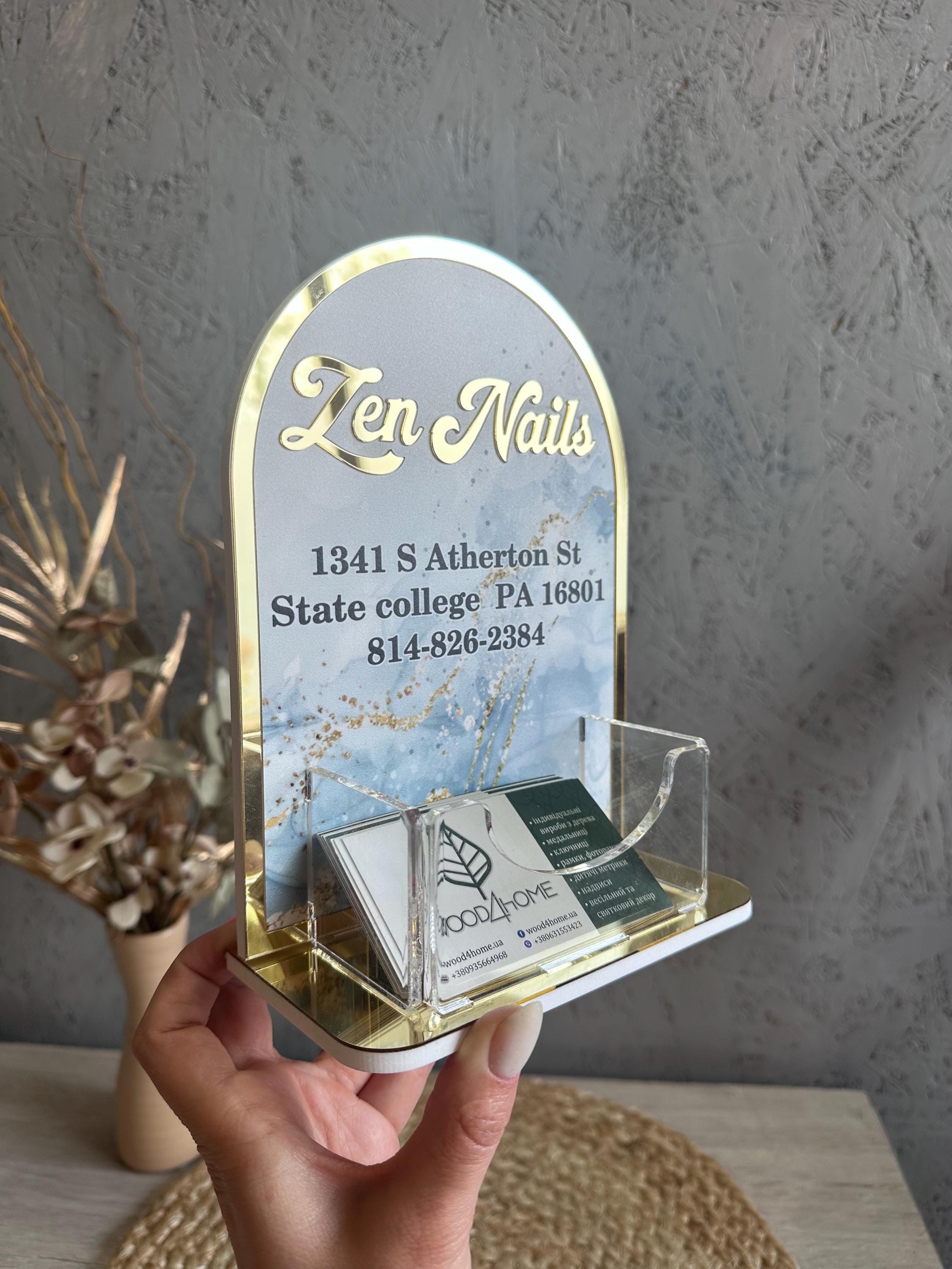 Luxury Qr Table With Business Cards, Acrylic Sign, Qr Code Sign, Qr ...