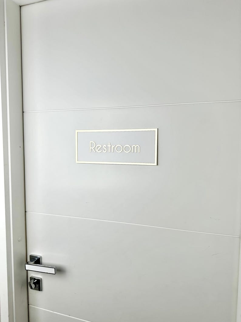 Staff Only Sign, Gold Acrylic Door Plaque, Clear Minimalist Nameplate ...