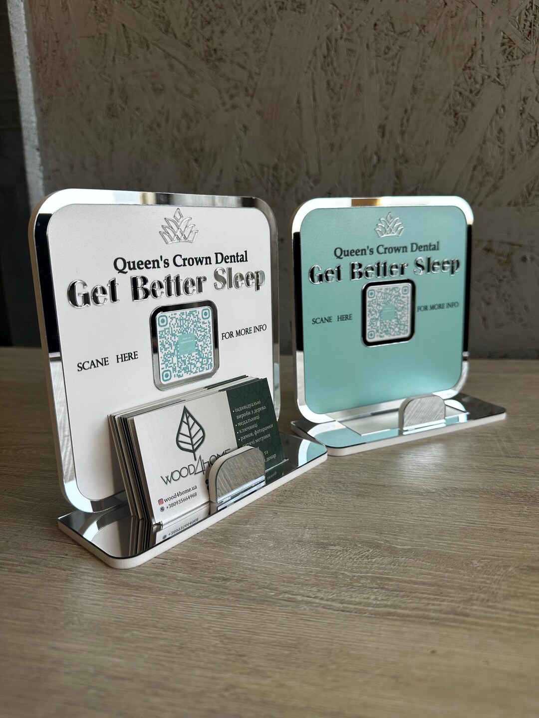 Media Business Table With Business Cards, Acrylic Qr Stand, Custom Qr ...