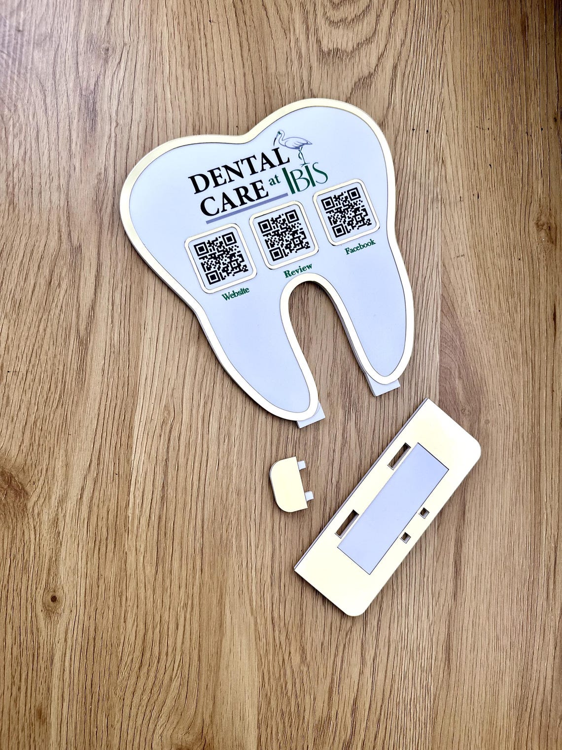 Desk Business Card Holder for Dentist, Acrylic Business Sign, QR Code ...