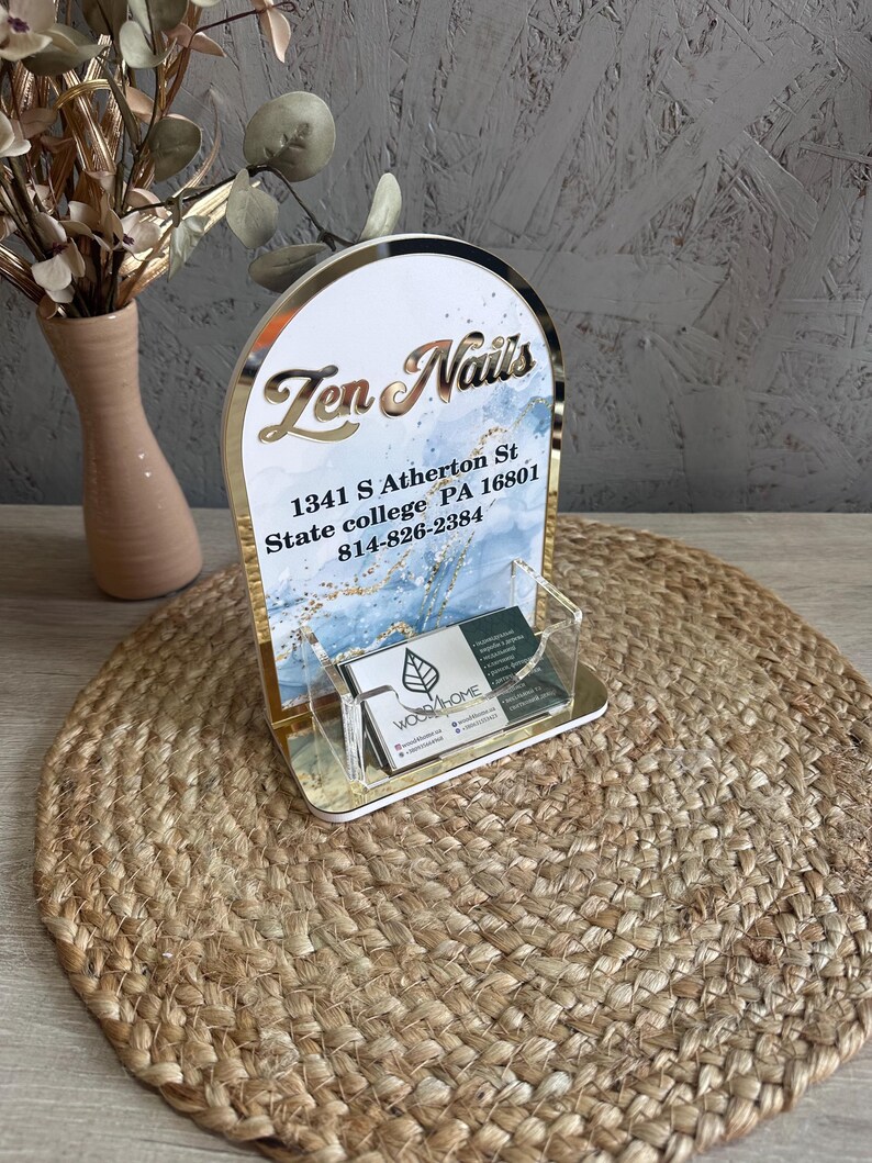 Luxury Qr Table With Business Cards, Acrylic Sign, Qr Code Sign, Qr ...