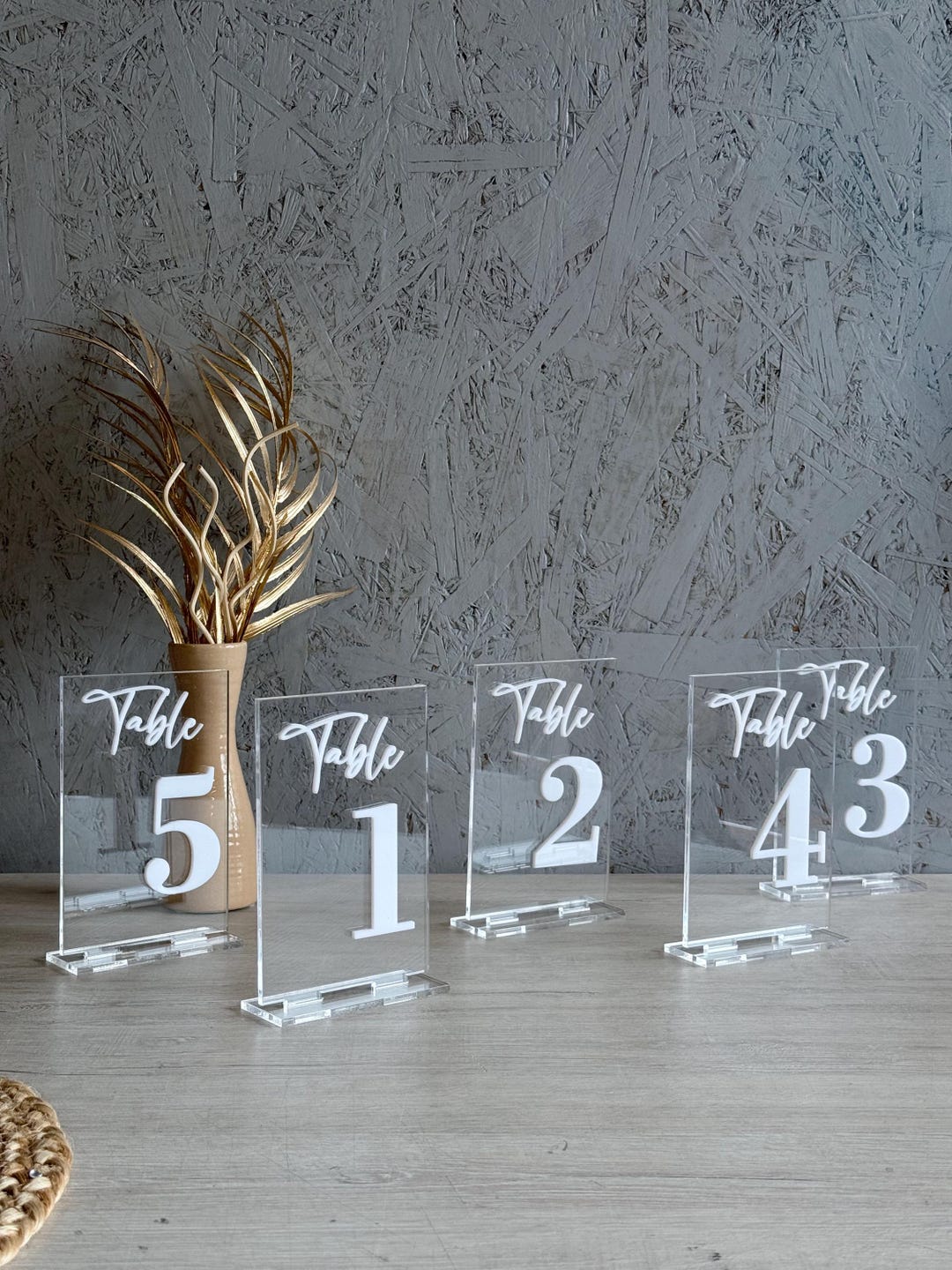Elegant Transparent Signs, Acrylic Table Numbers, Sitting Markers Set ...