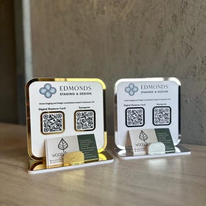 Media Business Table With Business Cards, Acrylic Qr Stand, Custom Qr ...