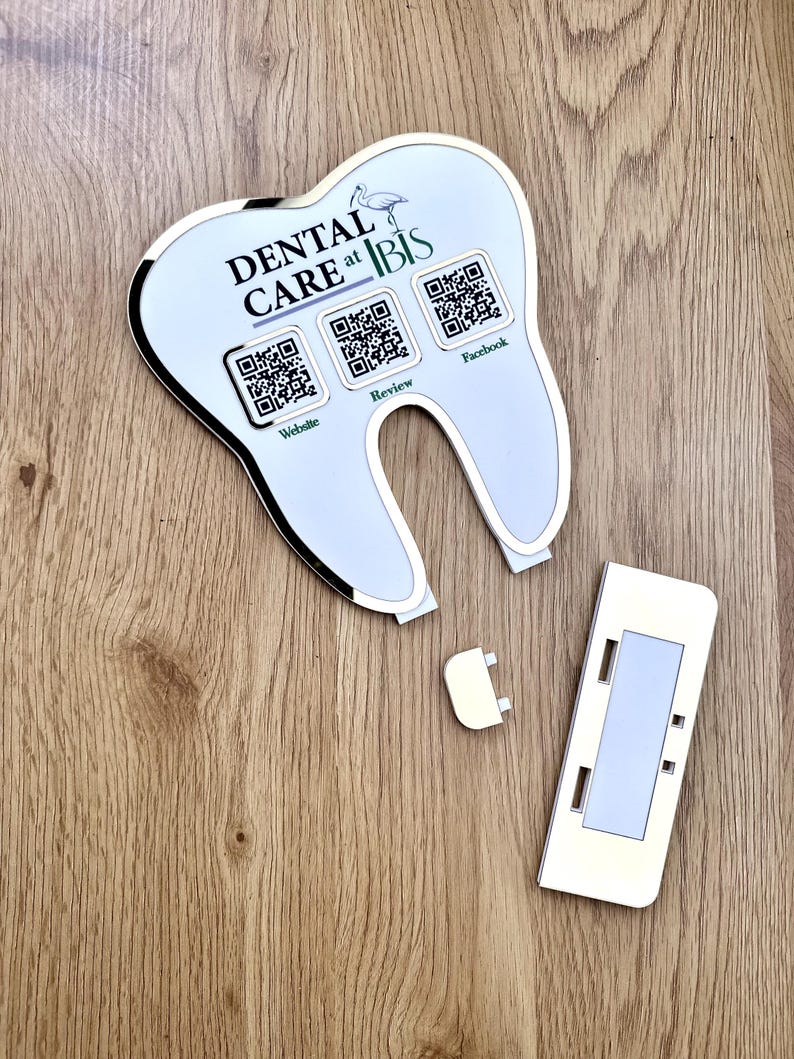 Acrylic QR Business Card Holder, Qr Code Display, Acrylic Dental Sign ...