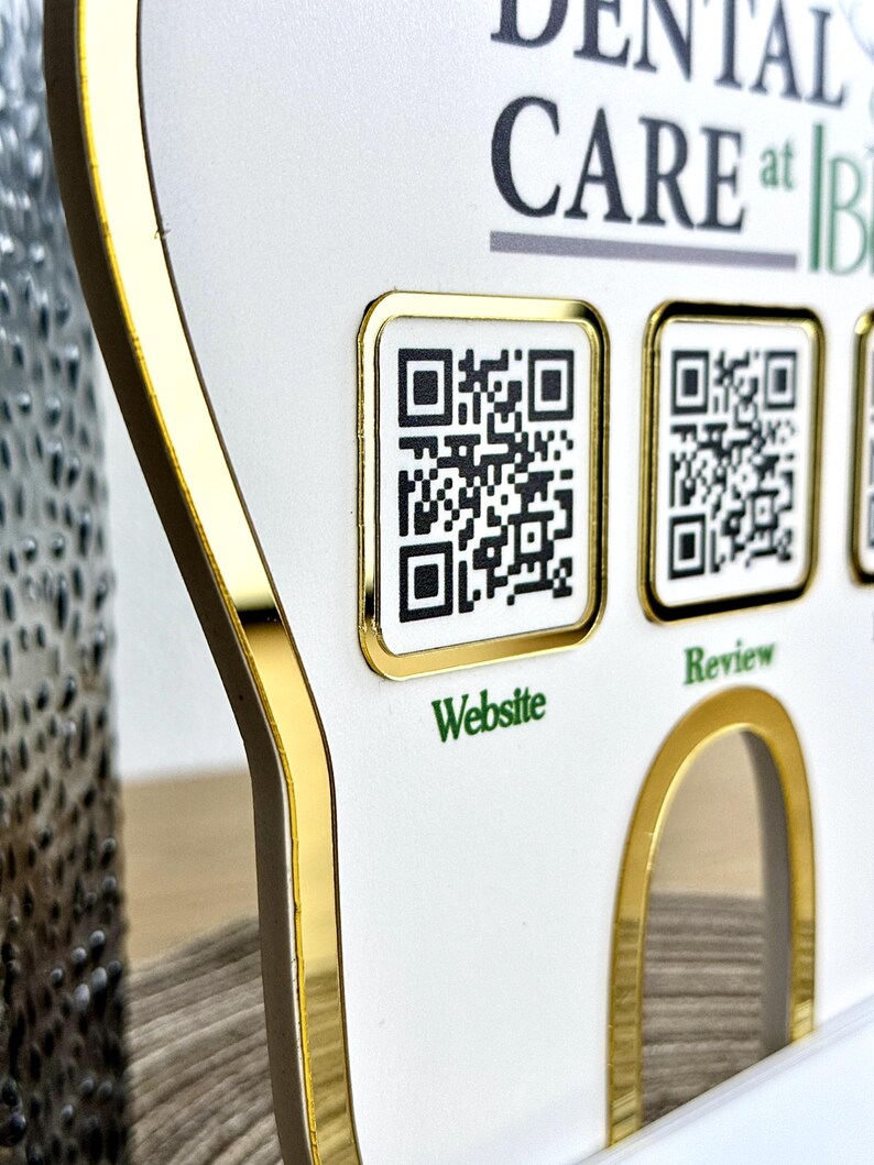 Acrylic QR Business Card Holder, Qr Code Display, Acrylic Dental Sign ...