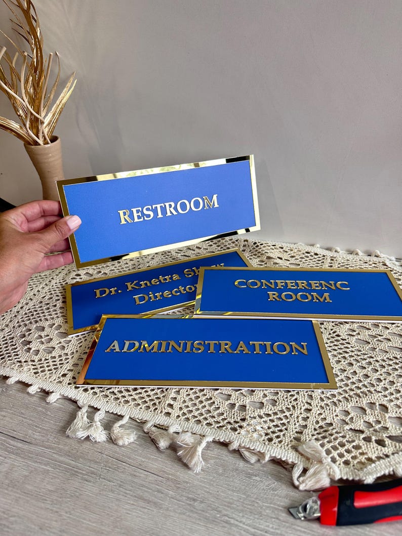 Custom Acrylic Door Plaque, Rectangular Name Sign, Personalized Framed ...