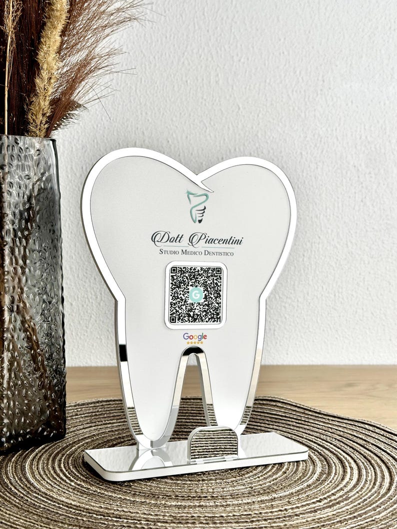 Dentist Business Card, Qr Code Sign, Tooth Business Card, Custom Dental ...