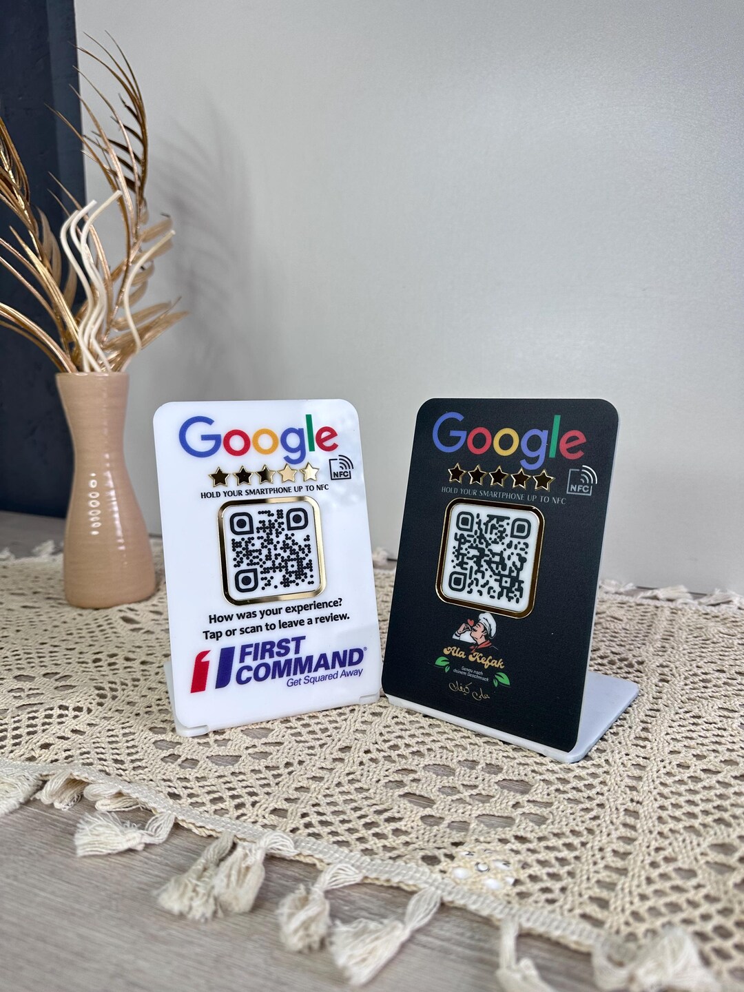 Custom Nfc Business Board, Qr Code Sign, Scan to Pay Tabletop Display ...