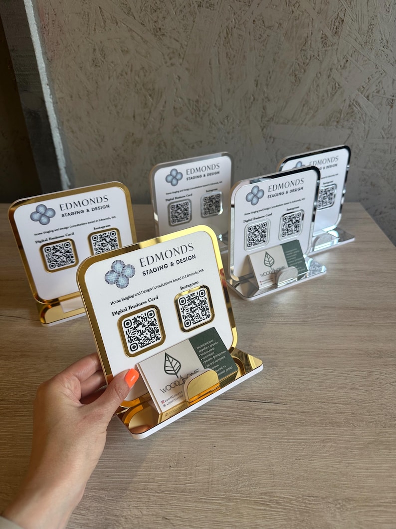 Qr Acrylic Business Table, Acrylic Qr Code Sign, Qr Code Display ...