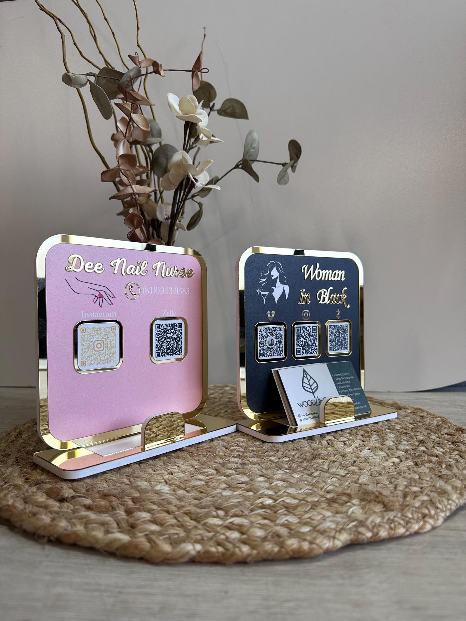 Custom Business Tables Qr Links, Qr Code Sign, Qr Code Table Sign ...