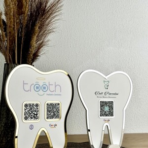 Dentist Business Card, Qr Code Sign, Tooth Business Card, Custom Dental ...