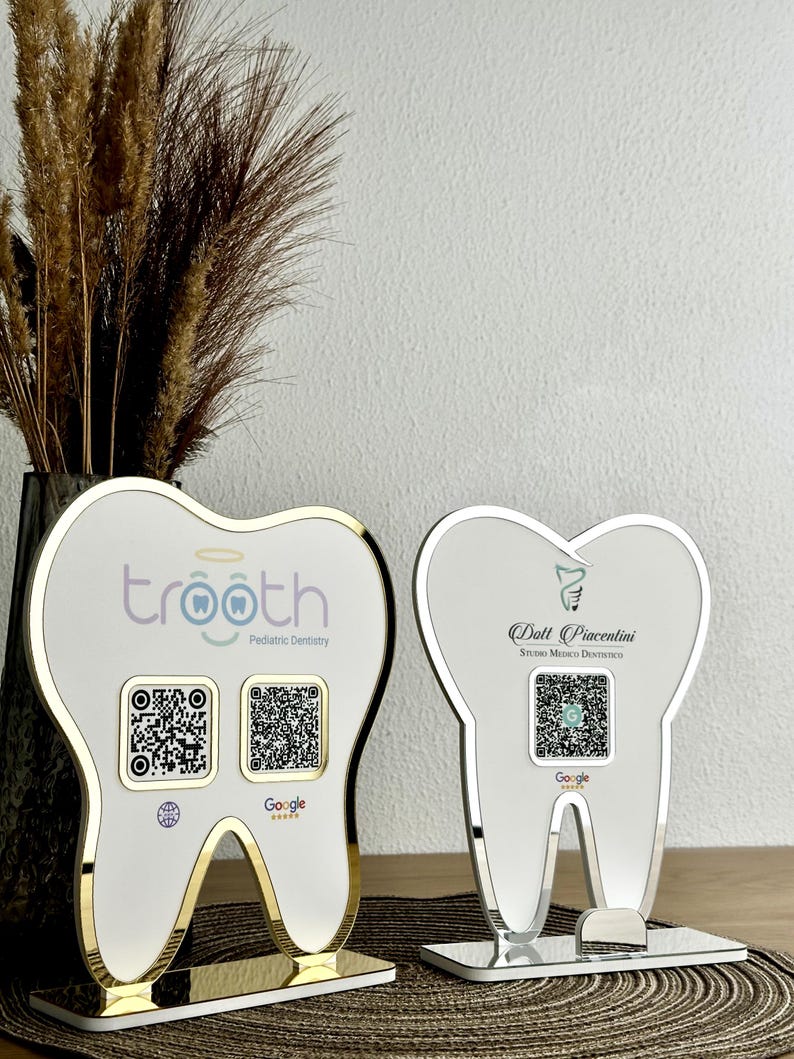 Dentist Business Card, Qr Code Sign, Tooth Business Card, Custom Dental ...