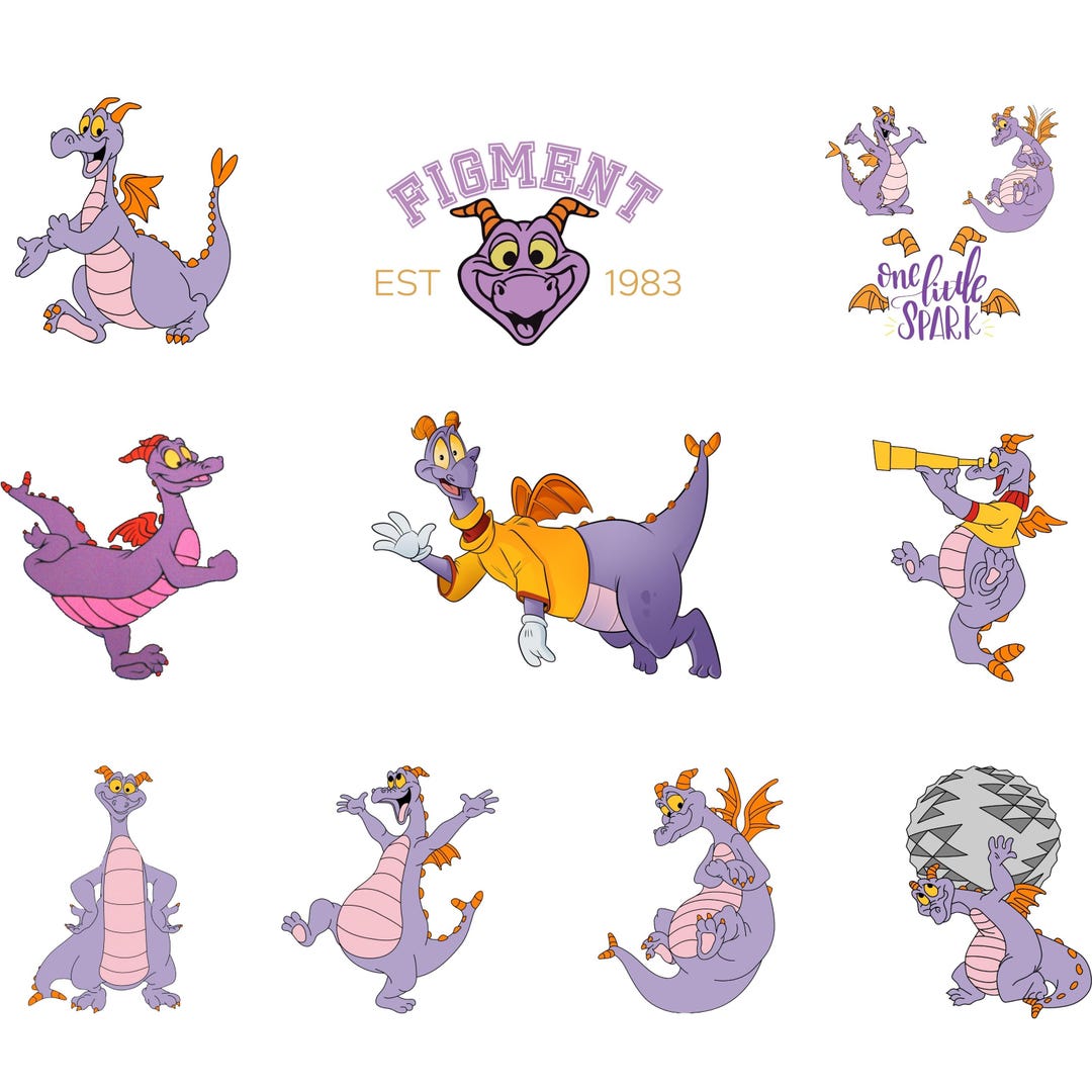 Figment Png Bundle, Epcot One Little Spark PNG, Journey to Imagination ...