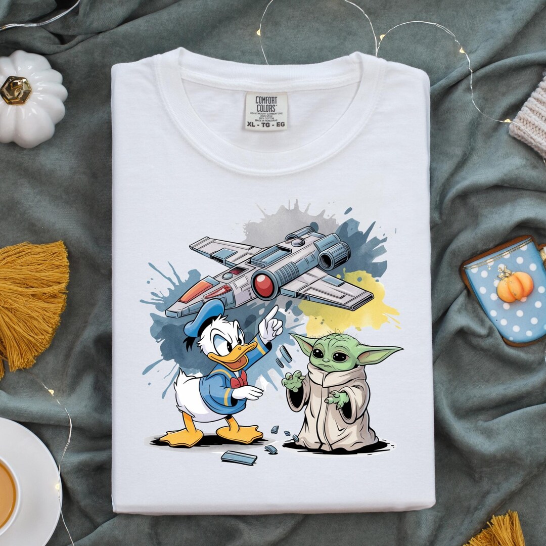 Donald Duck and Baby Yoda Png, Force and Spaceship Clipart, Cartoon ...
