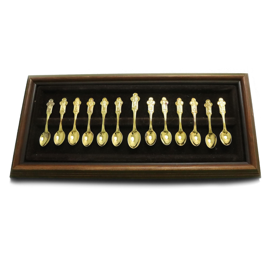 Apostles & Jesus Miniature Spoon Set by Franklin Mint, Sterling, Gilt ...