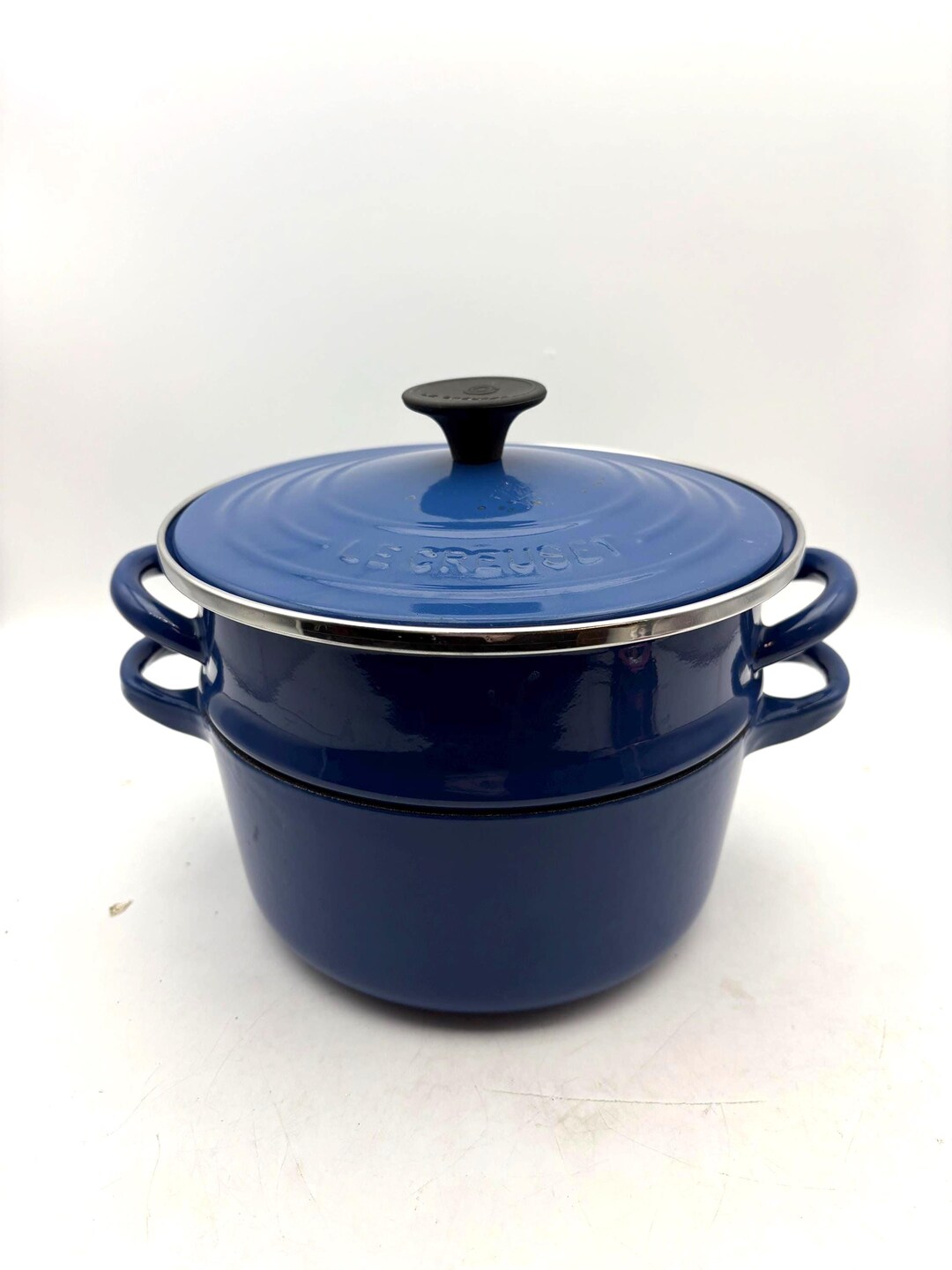 Vintage Le Creuset Double Boiler Set – Blue Enamel 18 Cm Dutch Oven - Etsy