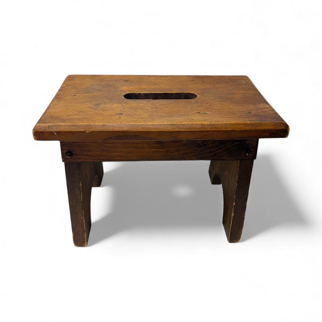 Vintage Farmhouse Wooden Stool – Rustic Primitive Footstool - Etsy