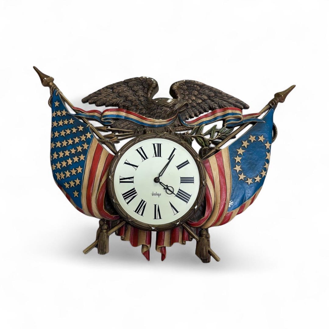 Vintage Freedom Eagle Wall Clock – American Flags & Liberty Symbol ...