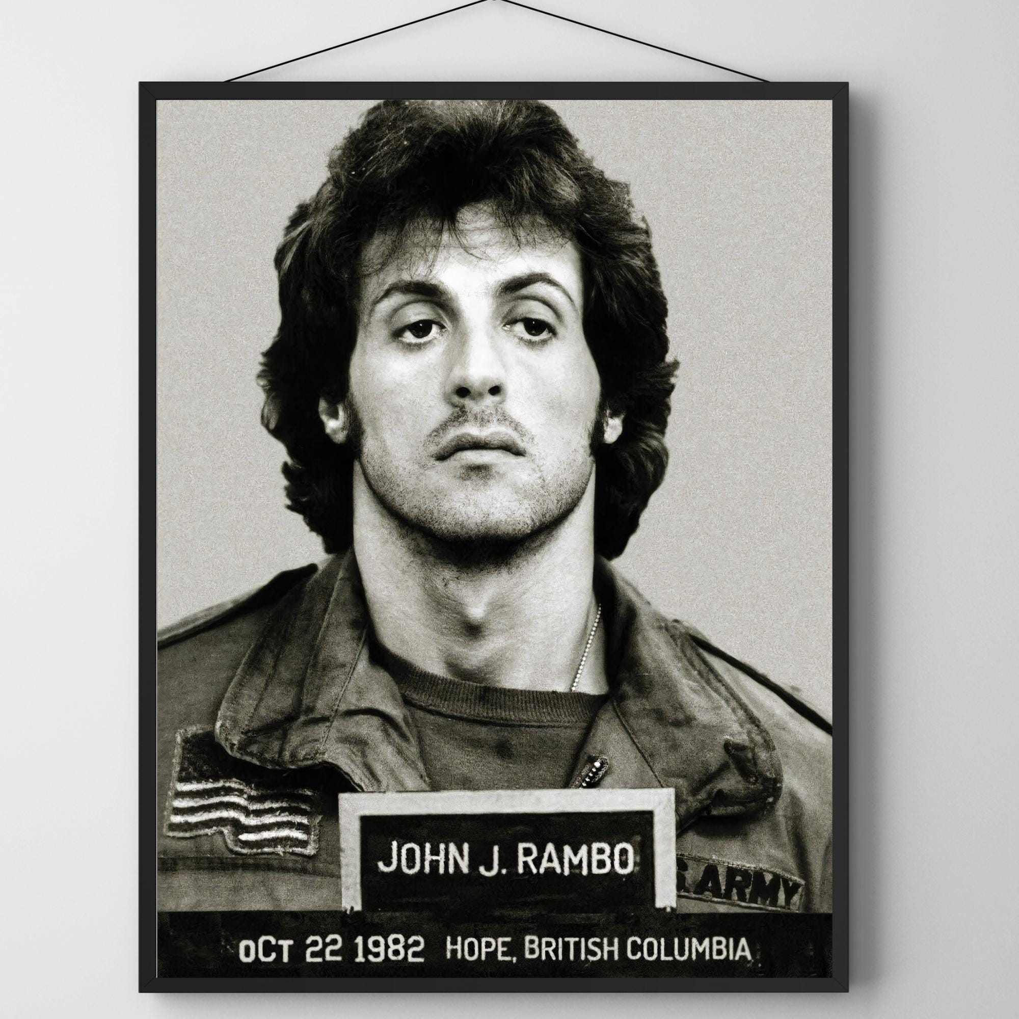 Rambo Poster – John J. Rambo Mugshot Wall Art, 80s Movie Print, Retro ...