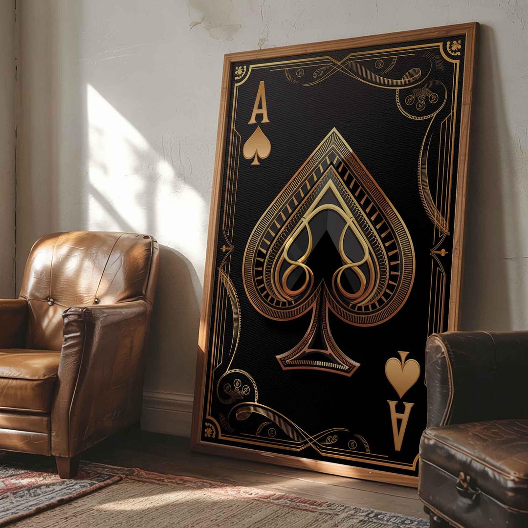 Ace of Spades Poster or Canvas Wall Art Print | Luxury Playing Card ...