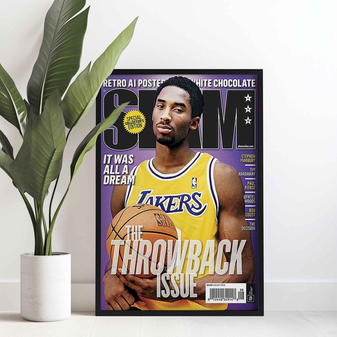Kobe Bryant Poster Print, SLAM Magazine Cover, LA Basketball Canvas ...